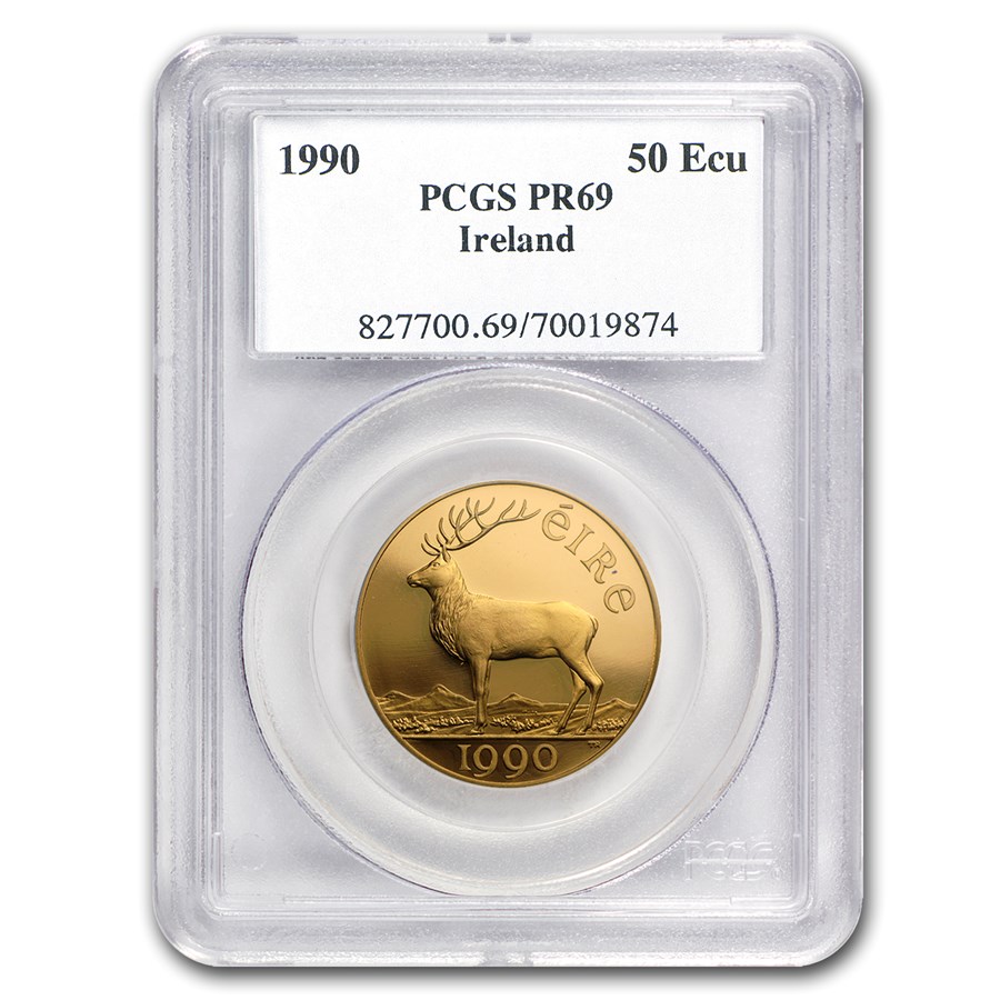 Buy 1990 Ireland Gold 50 Ecu Red Deer PR-69 PCGS | APMEX