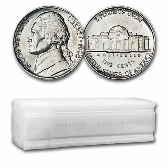 Buy 1990-P Jefferson Nickel 40-Coin Roll BU | APMEX