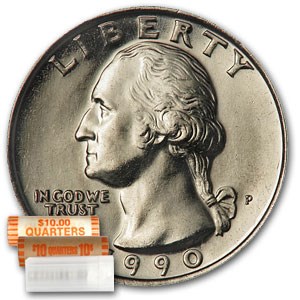 Buy 1990-P Washington Quarter 40-Coin Roll BU | APMEX