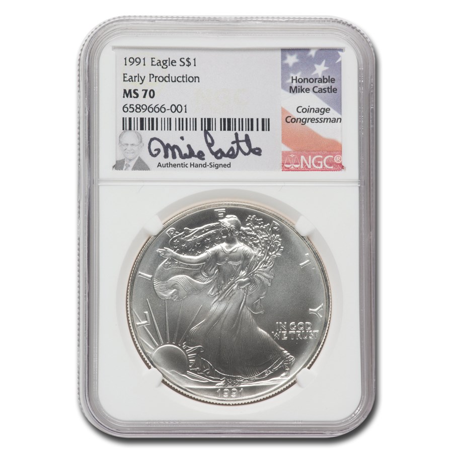 Buy 1991 American Silver Eagle MS-70 NGC (Early Production, Castle) | APMEX