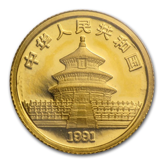 Buy 1991 China 1/10 oz Gold Panda Large Date BU (Sealed) | APMEX