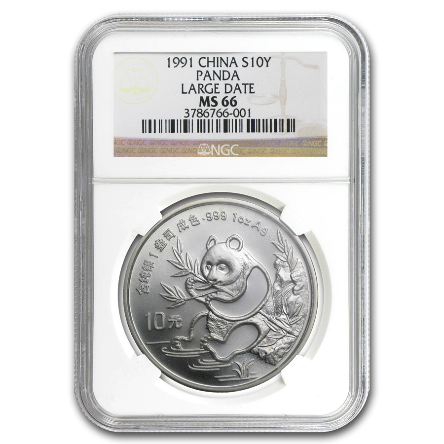 Buy 1991 China 1 oz Silver Panda MS-66 NGC (Large Date) | APMEX