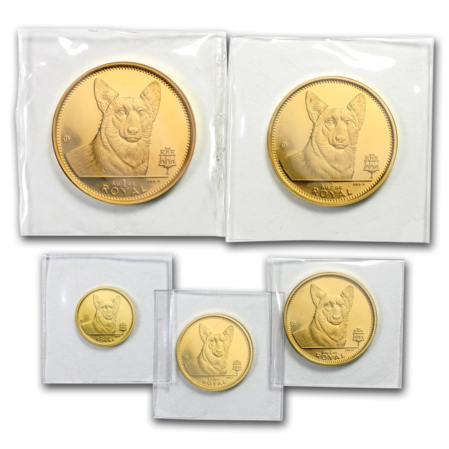 Buy 1991 Gibraltar 5-Coin Gold Welsh Corgi Set BU | APMEX
