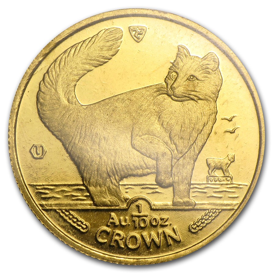 Buy 1991 Isle of Man 1/10 oz Gold Norwegian Cat | APMEX