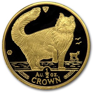Buy 1991 Isle of Man 1/2 oz Gold Norwegian Cat | APMEX