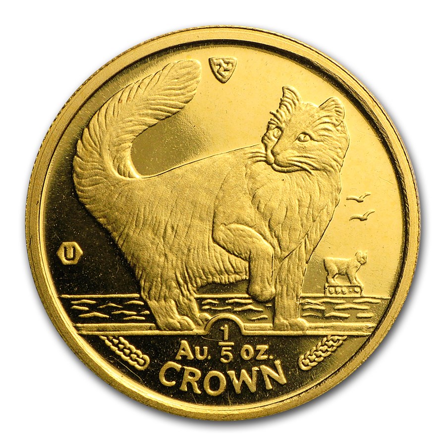 Buy 1991 Isle of Man 1/5 oz Gold Norwegian Cat | APMEX