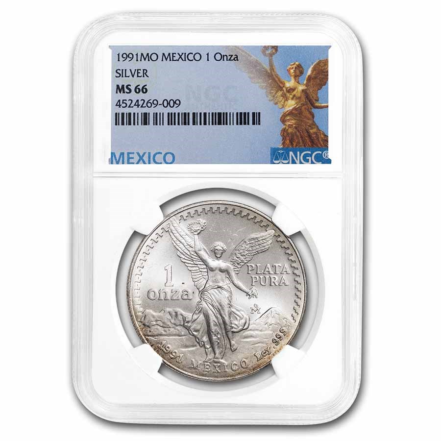 Buy 1991 Mexico 1 oz Silver Libertad Type 1 MS-66 NGC | APMEX