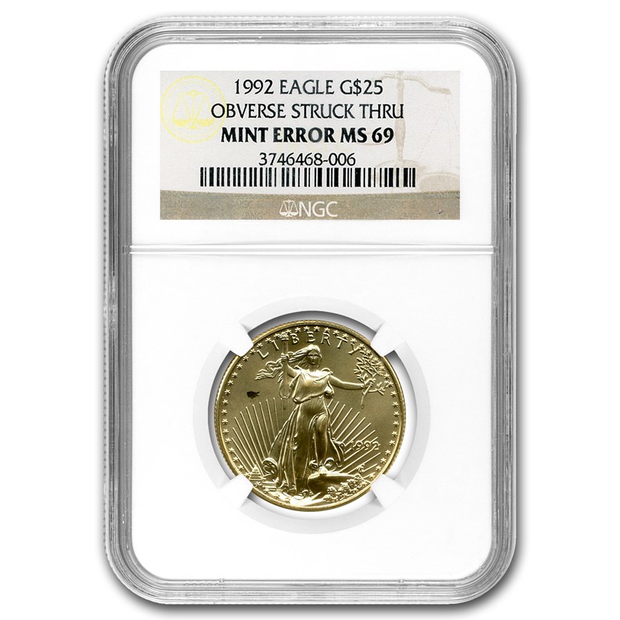 Buy 1992 1/2 oz American Gold Eagle MS-69 NGC (Obv Mint Error) | APMEX