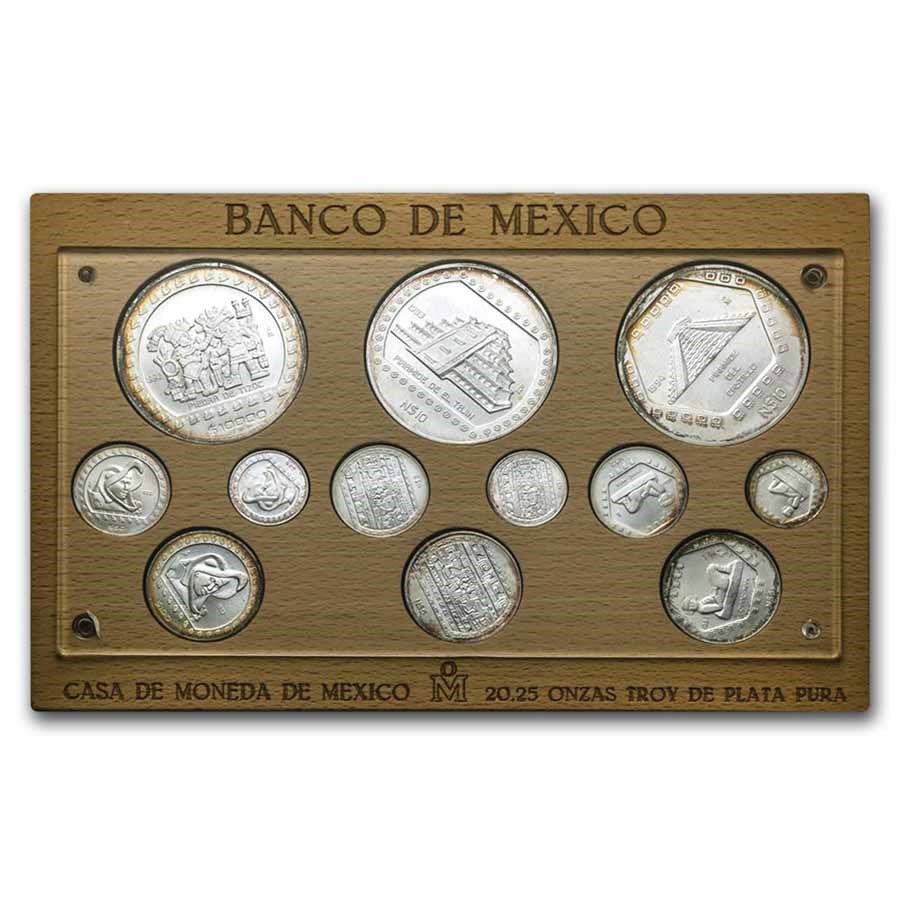 1992-1994 Mexico Pre-Columbian Series Silver 12-Coin Set BU