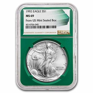 Buy 1992 American Silver Eagle MS-69 NGC (Green Holder) | APMEX