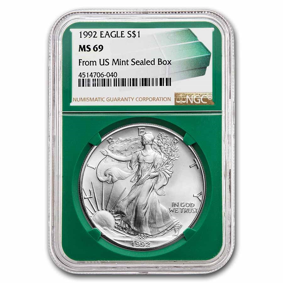 Buy 1992 American Silver Eagle MS-69 NGC (Green Holder) | APMEX