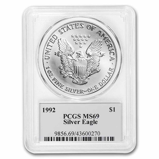 Buy 1992 American Silver Eagle MS-69 PCGS (Black Label) | APMEX