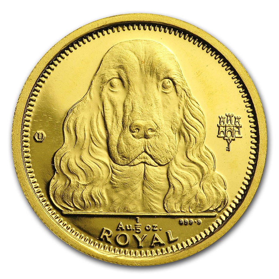 Buy 1992 Gibraltar Gold 1/5 oz Royal Cocker Spaniel BU | APMEX