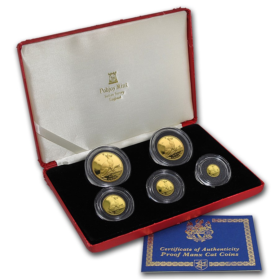 Buy 1992 Isle of Man 5-Coin Gold Siamese Cat Set (w/box) | APMEX