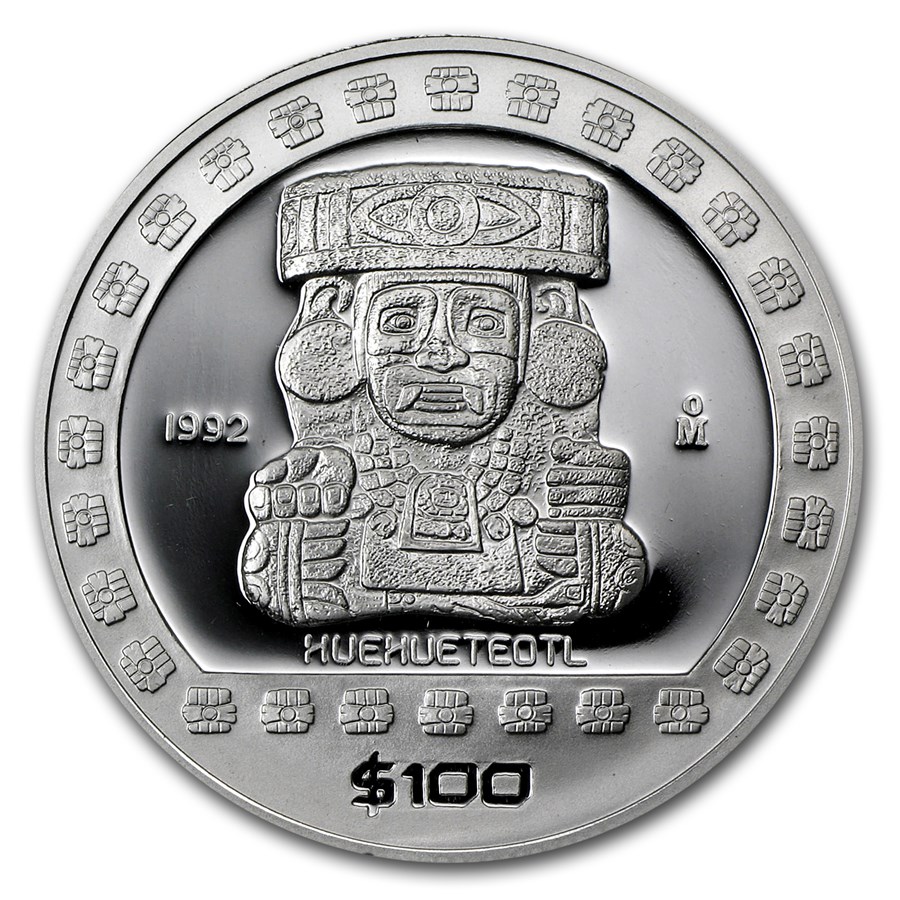 Buy 1992 Mexico 1 oz Silver 100 Pesos Huehueteotl Proof | APMEX