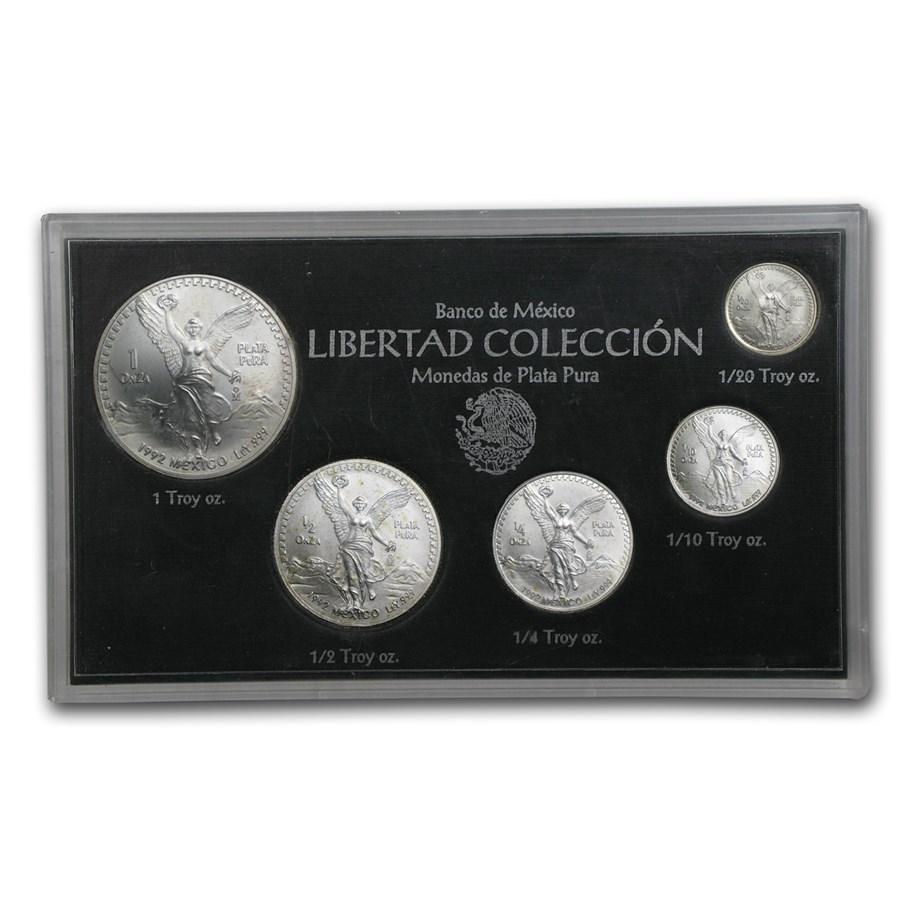 Buy 1992 Mexico 5-Coin Silver Libertad Set BU (1.9 oz) | APMEX