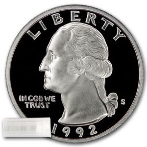Buy 1992-S Washington Quarter 40-Coin Roll Proof (Silver) | APMEX