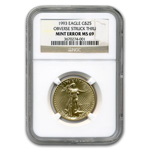 Buy 1993 1/2 oz American Gold Eagle MS-69 NGC (Obv Mint Error) | APMEX