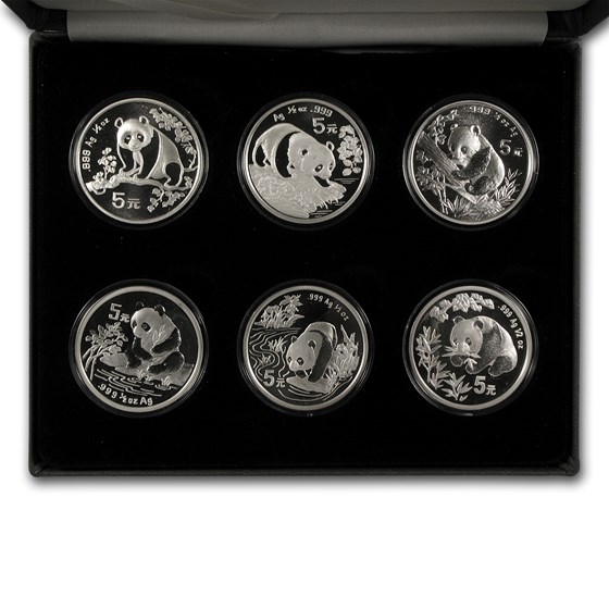 Buy 1993-1998 China 6-Coin Silver Panda 5 Yuan Set | APMEX