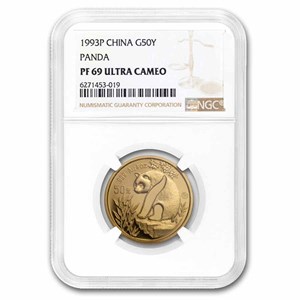 1993 China 1/2 oz Gold Panda PF-69 NGC