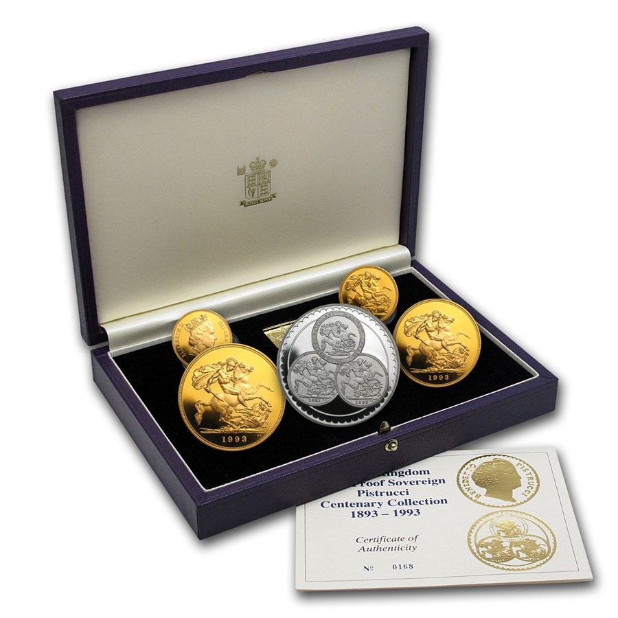 Buy 1993 Great Britain 5-Piece Gold Sovereign Proof Set | APMEX