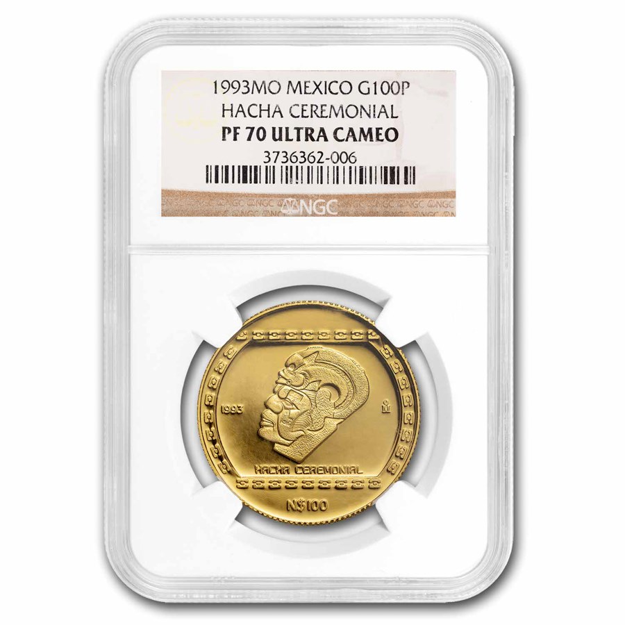 Buy 1993 Mexican Proof Gold 100 Pesos Hacha PF-70 NGC | APMEX