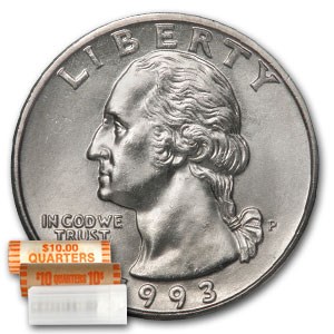 Buy 1993-P Washington Quarter 40-Coin Roll BU | APMEX