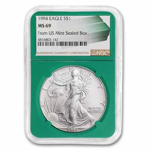 Buy 1994 American Silver Eagle MS-69 NGC (Green Holder) | APMEX