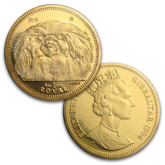 Buy 1994 Gibraltar 5-Coin Gold Pekingese Set BU | APMEX