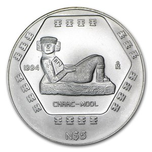 Buy 1994 Mexico 1 oz Silver 5 Pesos Chaac-Mool | APMEX