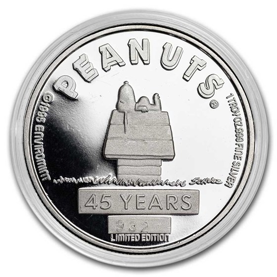 Buy 1995 1 oz Silver Peanuts Charlie Brown Baseball | APMEX