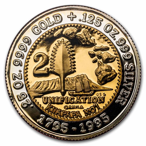 Buy 1995 Hawaiian 3-Coin Gold & Silver 200th Anniv Set (w/Box & COA ...