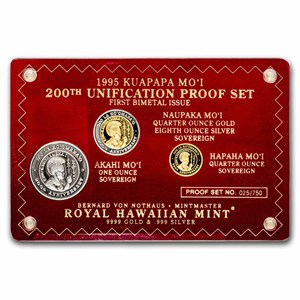 Buy 1995 Hawaiian 3-Coin Gold & Silver 200th Anniv Set (w/Box & COA ...