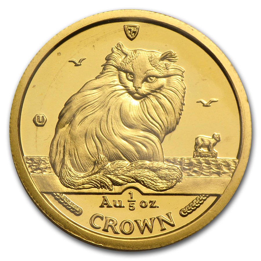 Buy 1995 Isle of Man 1/5 oz Gold Turkish Van Cat | APMEX