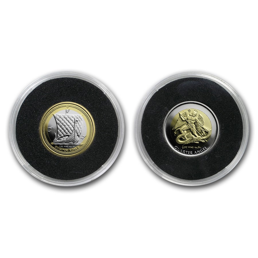 Buy 1995 Isle of Man Platinum/Gold Proof Angel & Noble Set (No Box) | APMEX