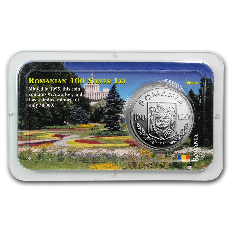 Buy 1995 Romania Silver 100 Lei FAO 50th Anniversary BU | APMEX