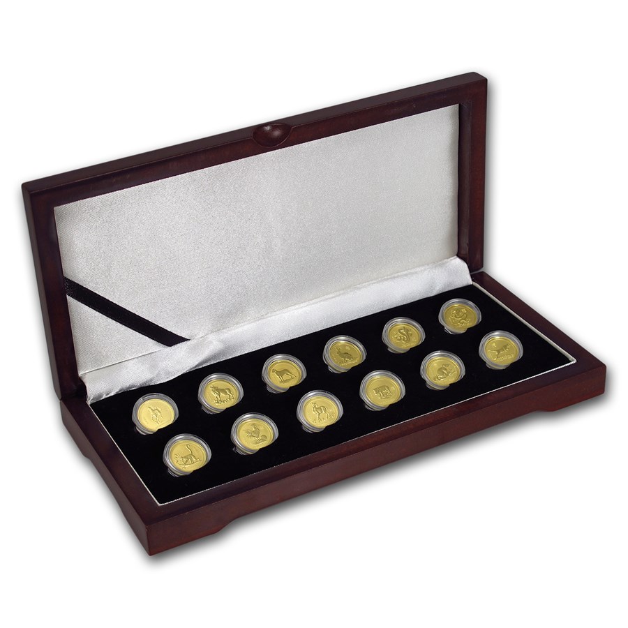 Buy 1996-2007 12-Coin 1/10 oz Gold Lunar Mint Set BU (Series I) | APMEX