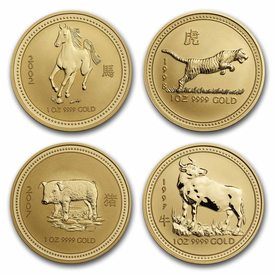 Buy 1996-2007 AUS 12-Coin 1 oz Gold Lunar Set BU | APMEX