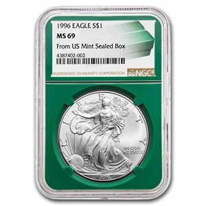 Buy 1996 American Silver Eagle MS-69 NGC (Green Holder) | APMEX