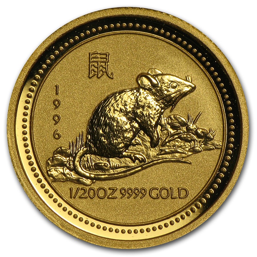 Buy 1996 Australia 1/20 oz Gold Lunar Rat (SI, Light Abrasions) | APMEX