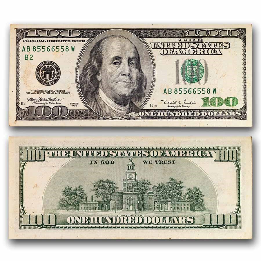 Buy 1996 (B-NY) $100 Federal Reserve Radar Note F | APMEX