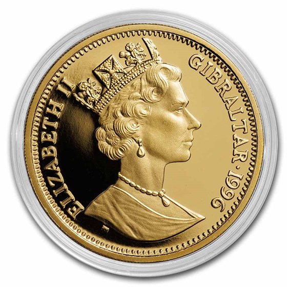 Buy 1996 Gibraltar 1/2 oz Proof Gold 140 ECUs Hologram Viking Coin | APMEX