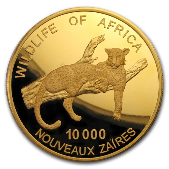 Buy 1996 Zaire 10,000 N.Zaires 5 oz Gold Leopard Proof (Impaired) | APMEX