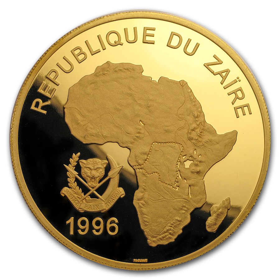 Buy 1996 Zaire 10,000 N.Zaires 5 oz Gold Leopard Proof (Impaired) | APMEX
