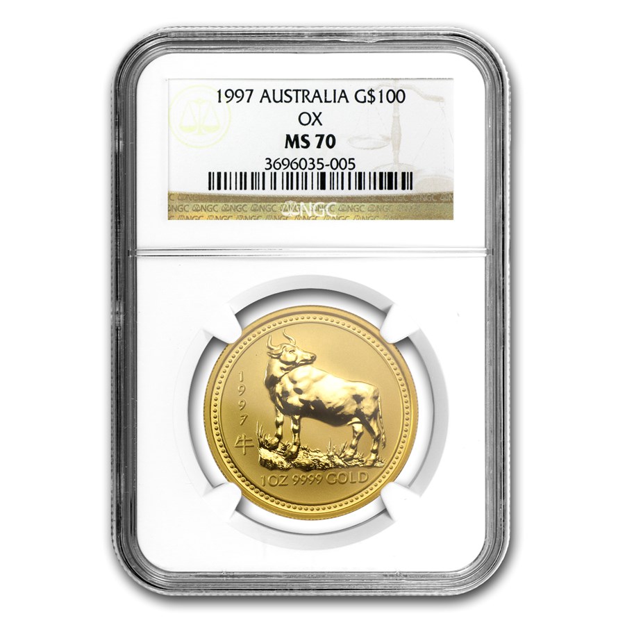 Buy 1997 1 oz Gold Lunar Year of the Ox MS-70 NGC (Series 1) | APMEX