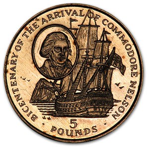 Buy 1997-AA Gibraltar 5 Pounds Commodore Nelson BU | APMEX