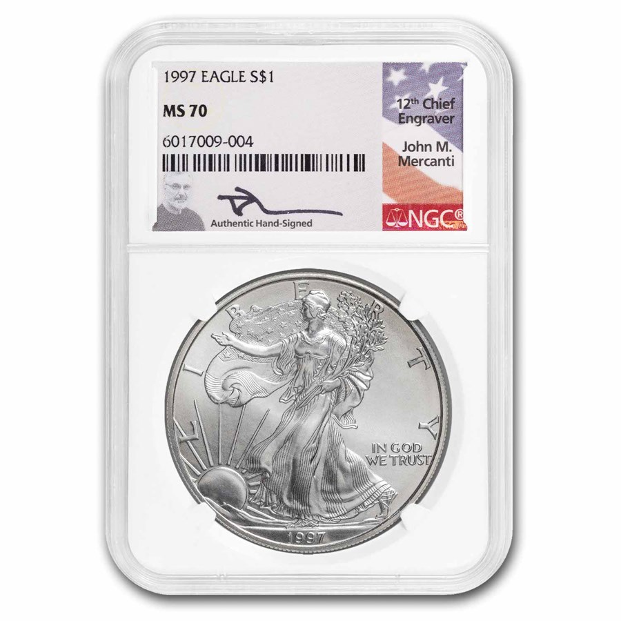 1997 American Silver Eagle MS-70 NGC (Mercanti)