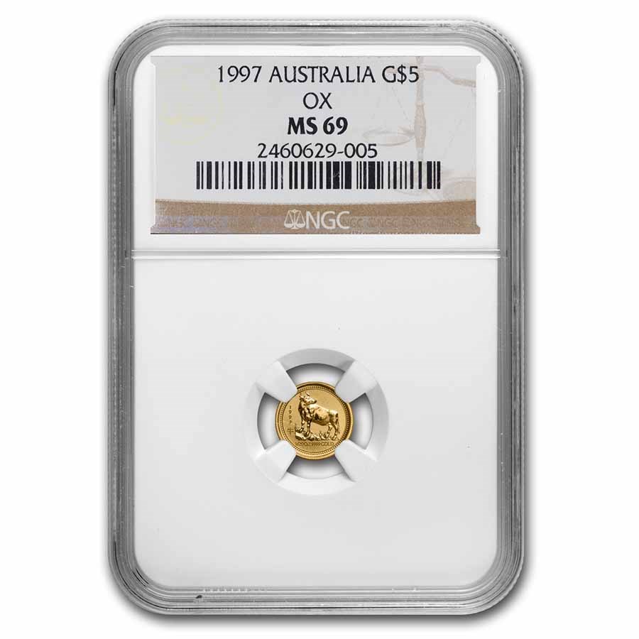 Buy 1997 Australia 1/20 oz Gold Lunar Ox BU (SI) MS-69 NGC | APMEX