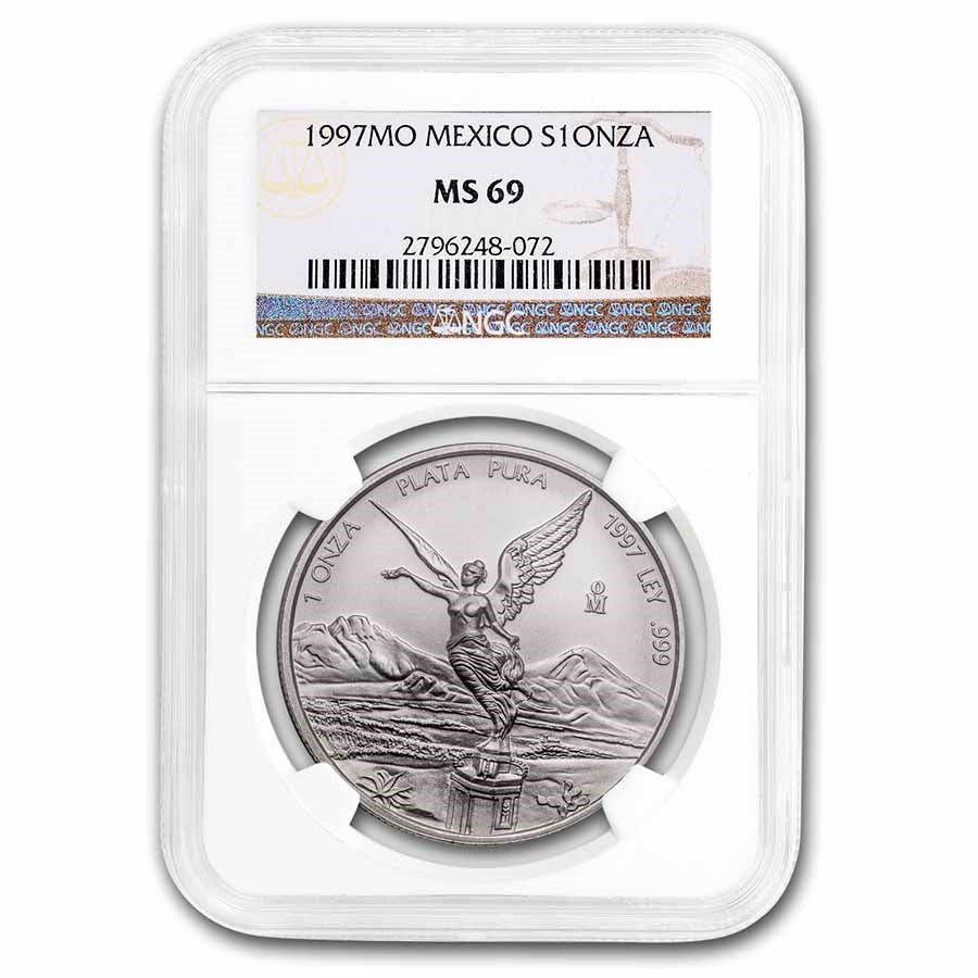Buy 1997 Mexican 1 oz Silver Libertad MS-69 NGC | APMEX