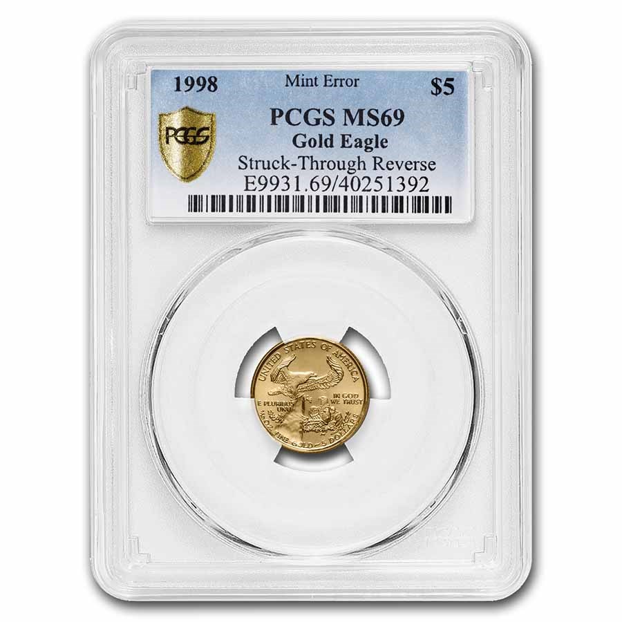 Buy 1998 1/10 oz Gold Eagle MS-68 PCGS (Error, Major Struck-Thru Rev ...